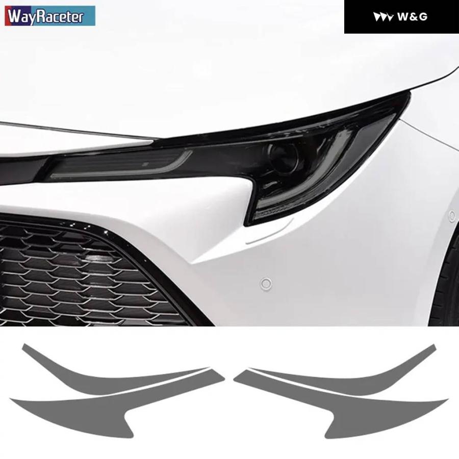 【並行輸入品】 車用 ヘッドライト フィルム クリアスモークブラック ステッカー トヨタ カローラ E210 2019-2022 ツーリング スポーツ ハイブリッド ハッチバ ...