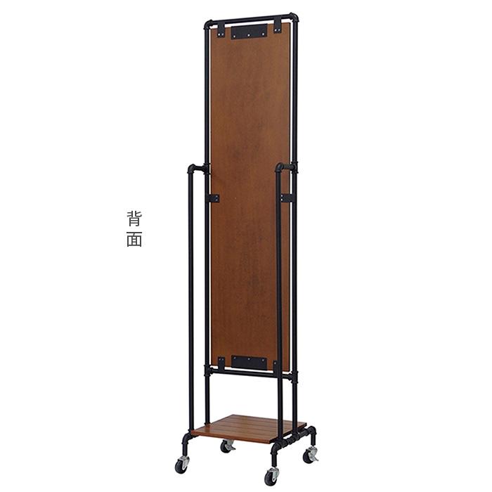 インダストリアル風ミラー ガス管デザイン スタンドミラー 姿見 ブラック 棚付き キャスター付き EX6-427-26-1 : ex6-427-26-1 : 店舗什器PRO.com - 通販 ...