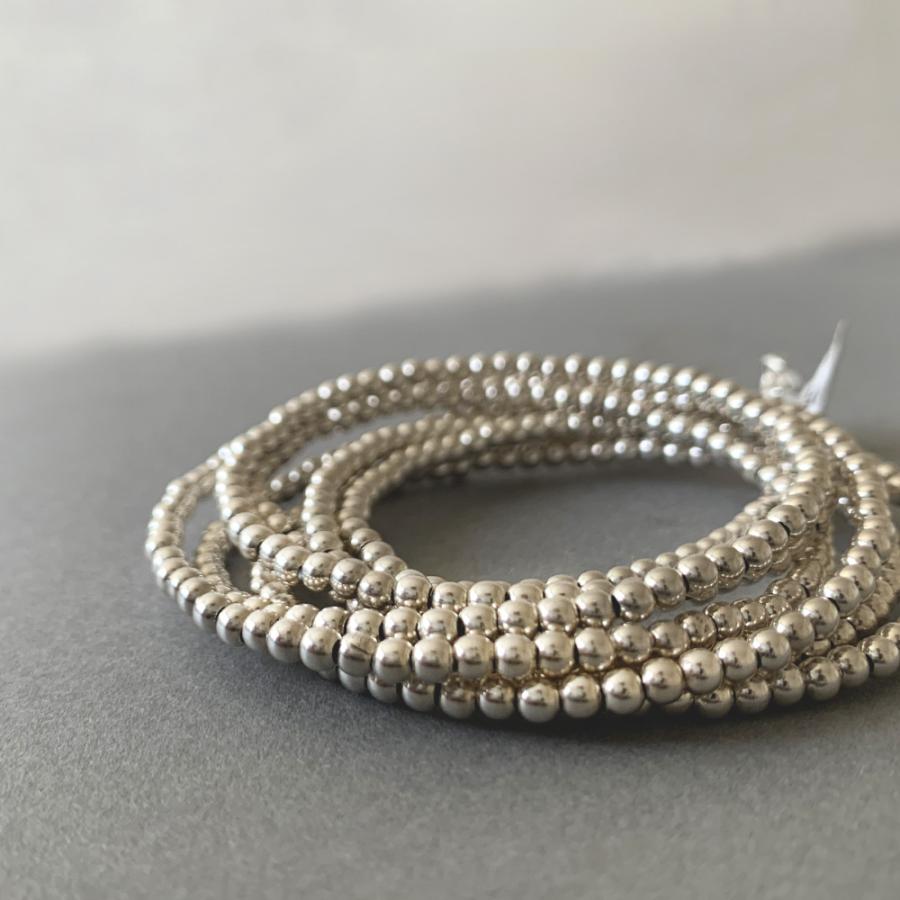 ERICKA NICOLAS BEGAY エリッカ ニコラス ビゲイ【4mm/110cm】シャイニー ナバホパール ネックレス ボールチェーン シルバー :enb-np-4mm-110cm ...