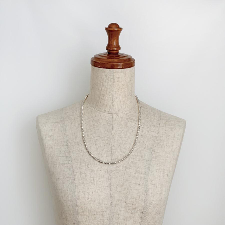 ERICKA NICOLAS BEGAY エリッカ ニコラス ビゲイ【4mm/55cm】シャイニー ナバホパール ネックレス ボールチェーン シルバー :enb-np-4mm-55cm-sh ...