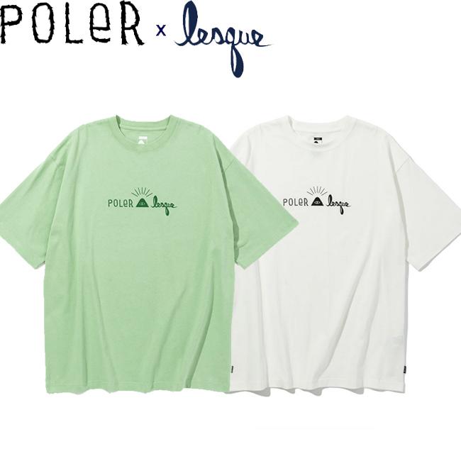 POLeR tシャツ POLER x Lesque ポーラー レスケ COTTON T-Shirts S.Green White 半袖Tシャツ カットソー メンズ レディース : STORMY ...