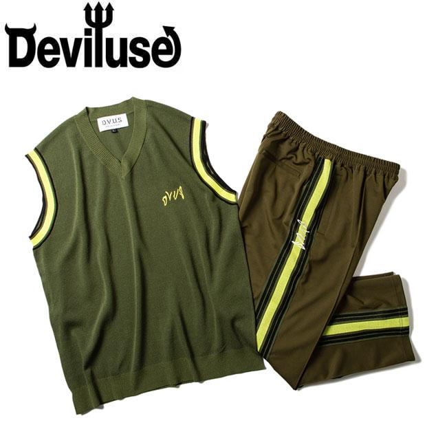 期間限定30％OFFSALE！デビルユース Deviluse ベスト&トラックパンツ Line Vest/Track Pants Olive セットアイテム : STORMY Yahoo!店 ...