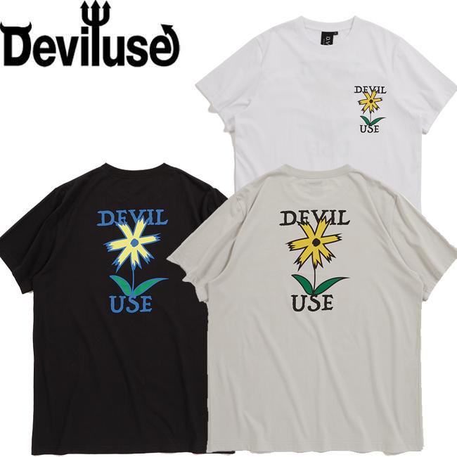 tシャツ Deviluse デビルユース Prickly Flower T-shirts Black White Silver 半袖tシャツ カットソー メンズ レディース : STORMY ...
