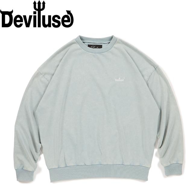 トレーナー Deviluse デビルユース Small Logo Crewneck Sweat Stone Blue クルーネック スウェット メンズ レディース : STORMY Yahoo ...