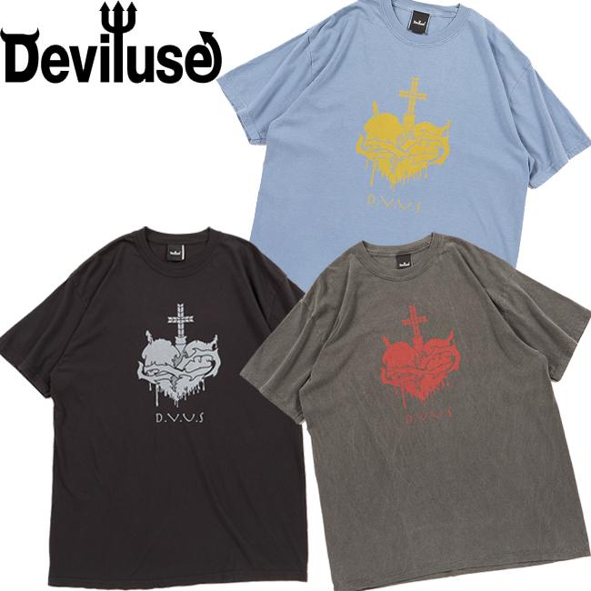 tシャツ Deviluse デビルユース Sacred Heart T-shirts Black Navy S.Black 半袖Tシャツ カットソー メンズ レディース : STORMY ...