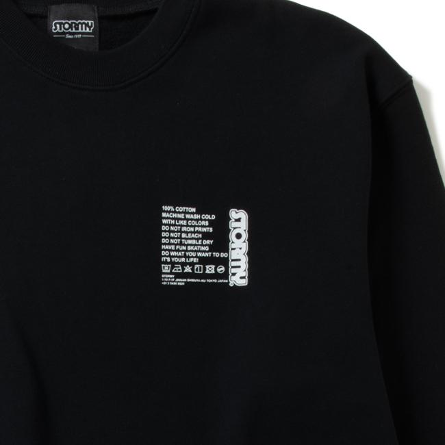 STORMY（ストーミー） トレーナー Care Label 2 CREW SWEAT Black クルーネック スウェット メンズ ...