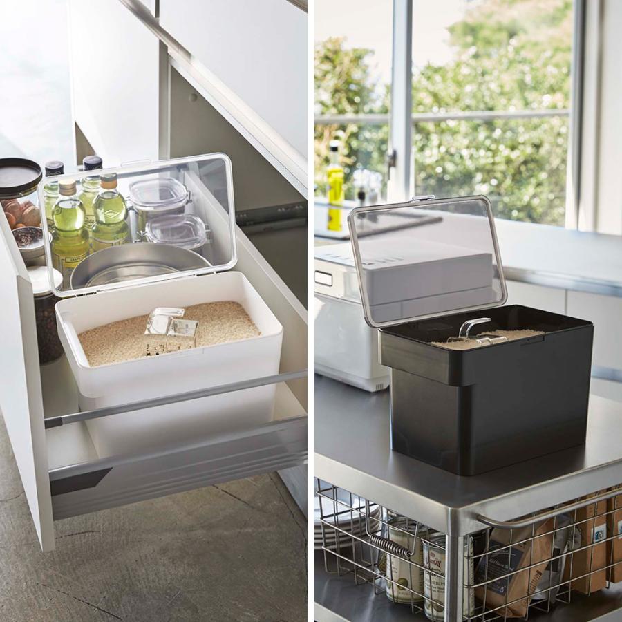 密閉 シンク下米びつ タワー 5kg 計量カップ付 山崎実業 tower ブラック 3378 おしゃれ yamazaki タワーシリーズ ライスストッカー 米櫃 : Shop Trade ...