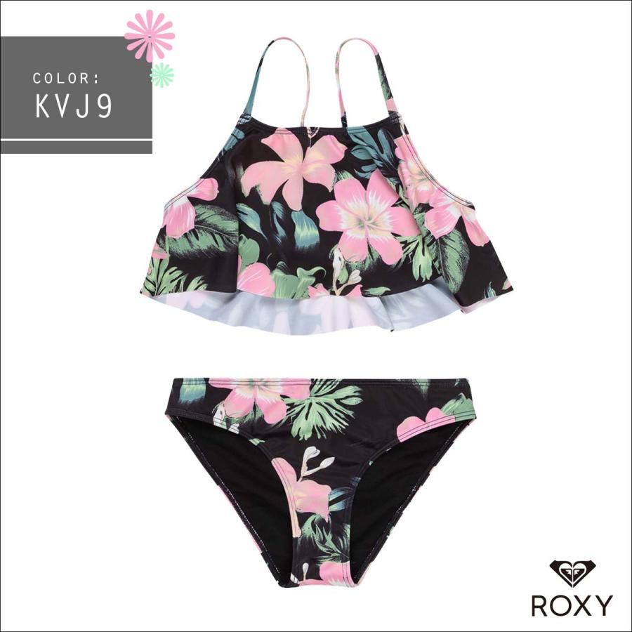 ROXY 25 SS ロキシー 水着 SHADOW FLORAL FLUTTER SET スイムウェア 上下セット ビキニ パンツ 子供用 ...