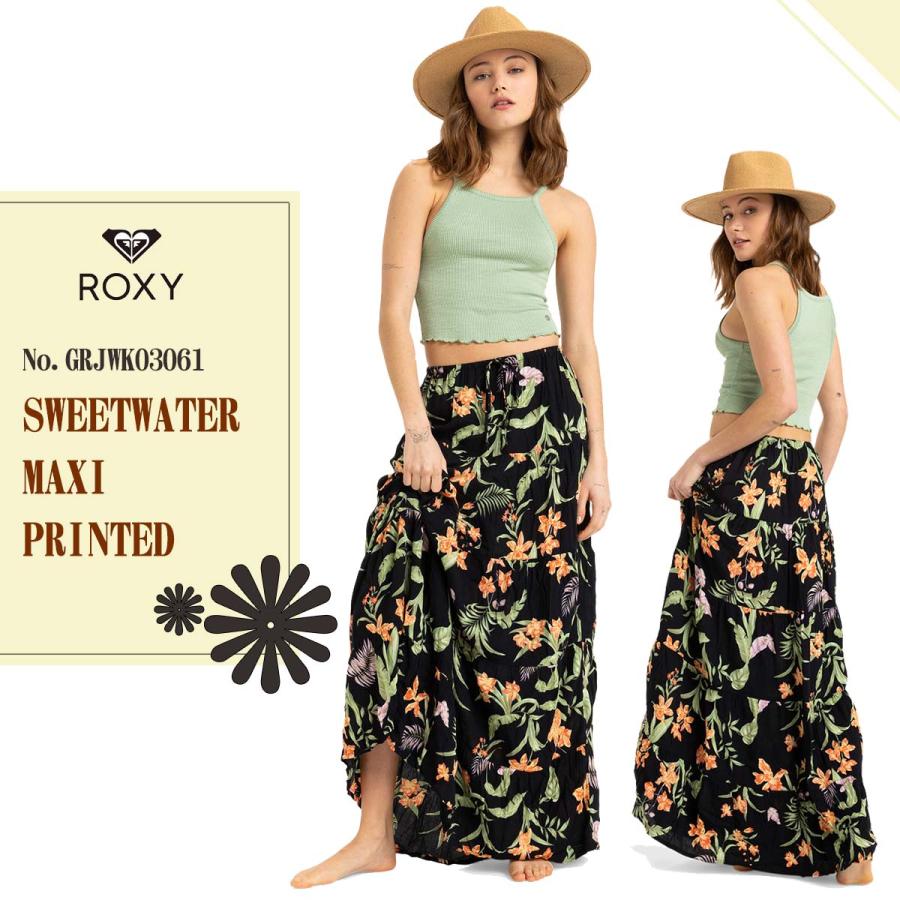ROXY 25 SS ロキシー ロングスカート SWEETWATER MAXI PRINTED マキシスカート 花柄 リーフ レディース ...