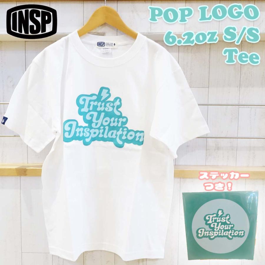 INSP 23 SS インスピ Tシャツ POP LOGO 6.2oz S/S Tee 半袖 トップス ステッカー付 アウトドア サーフィン ...