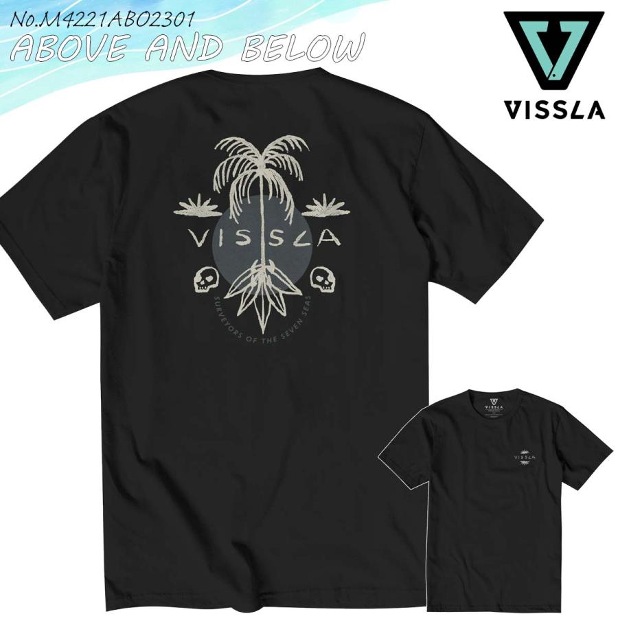 23 VISSLA ヴィスラ Tシャツ ABOVE AND BELOW 半袖 トップス ビスラ 夏服 パームツリー サーフィン ヤシの木 海 メンズ 2023年春夏 M4221ABO2301 ...