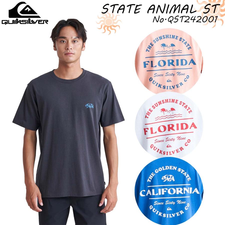 Quiksilver（クイックシルバー） 24 QUIKSILVER Tシャツ STATE ANIMAL ST 半袖 トップス コットン ...