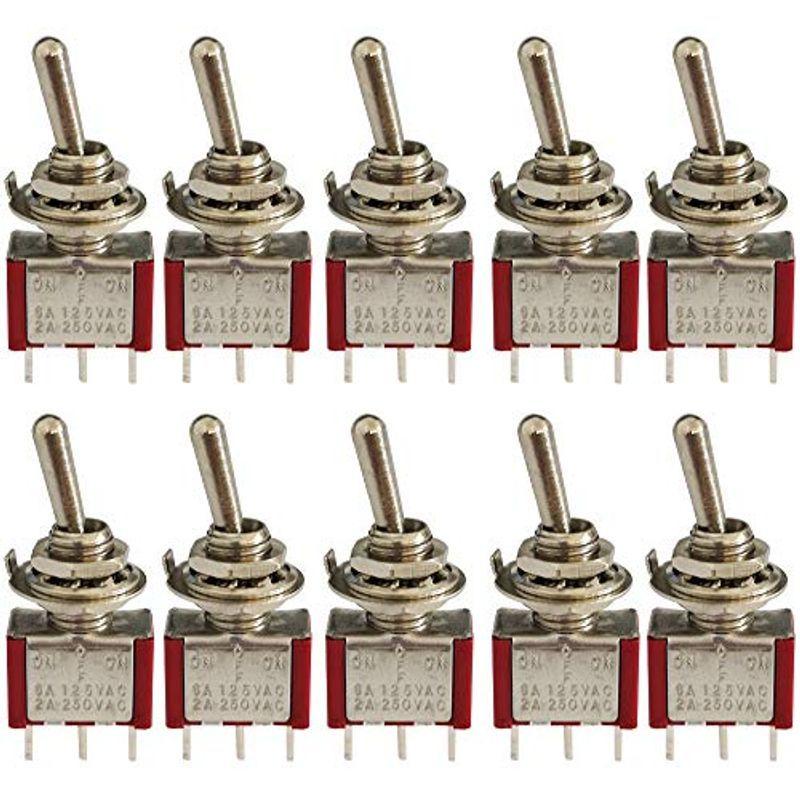 一流の品質 CESFONJER 10 SPDTミニミニチュアトグルスイッチ オン オフ2ピン2ポジションミニトグルスイッチ 防水キャップAC ...