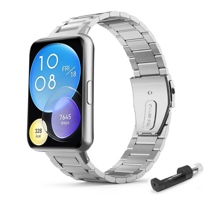 WUWOCJ ステンレス バンド適応 Huawei Watch Fit 2,専用バンド 交換ベルト 工具付き 簡単取り付け 防汗 防水 ビジ : 20240209195005-00603 ...