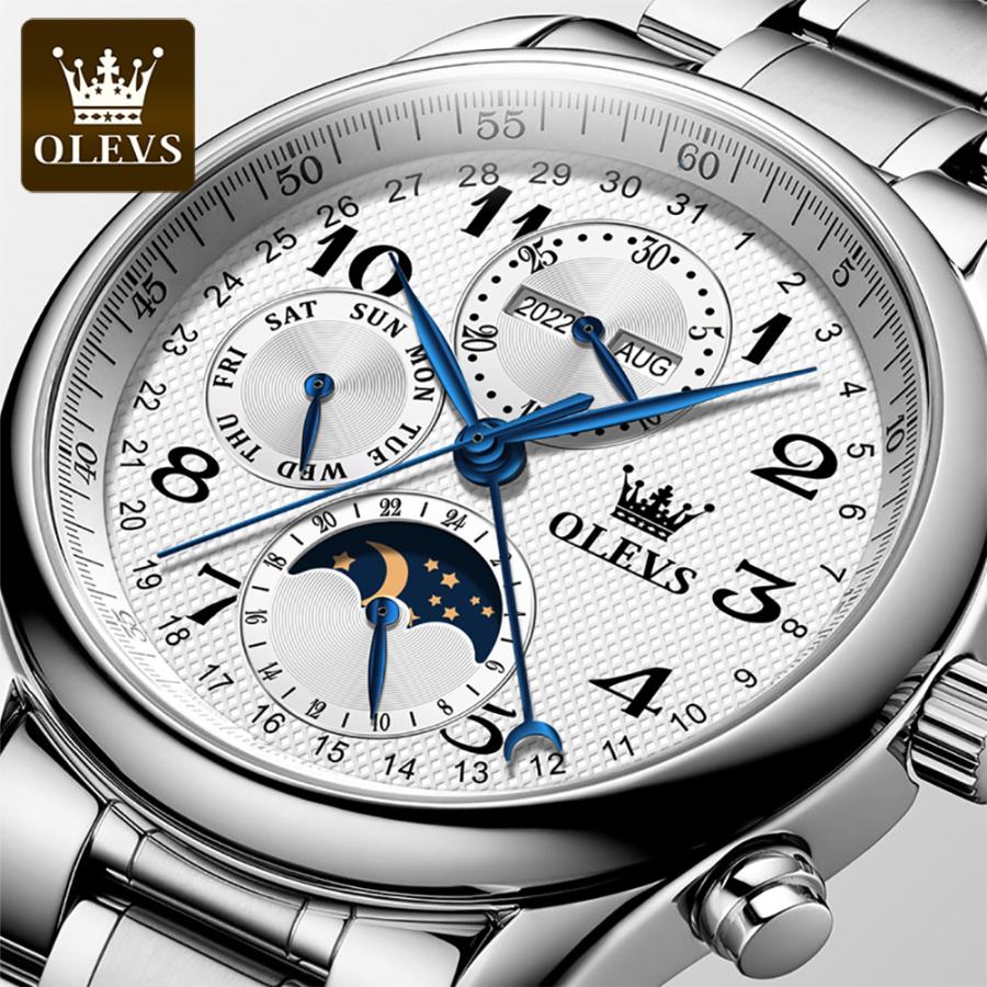 olevs メンズ 腕時計 手巻き式 ウォッチ ステンレス レザーストラップ 6667 一年保証付き : STRAP24JP - 通販 - Yahoo!ショッピング