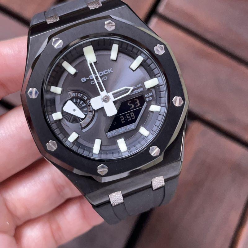 G-shock GAB2100-1A1 カシオーク bluetooth 搭載モデル 夜光塗装 ブラックラバーストラップ : g315 : STRAP24JP - 通販 - Yahoo!ショッピング