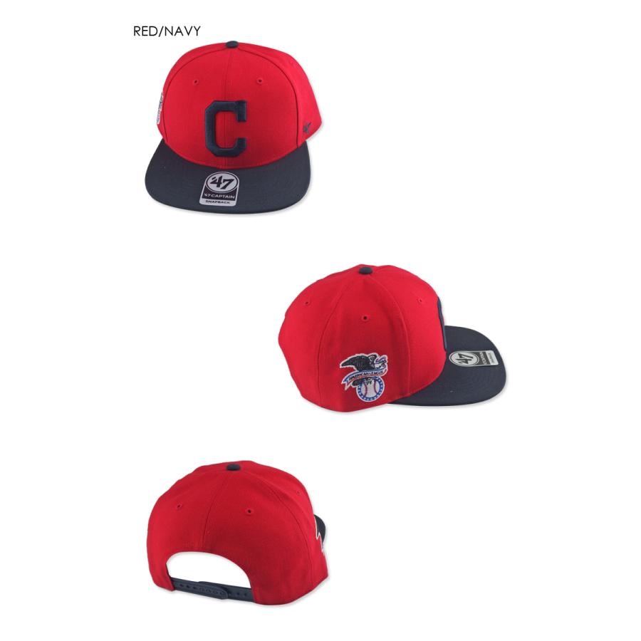 47BRAND フォーティーセブン SURESHOT CAPTAIN SNAPBACK Cleveland Indians RED/NAVY ...