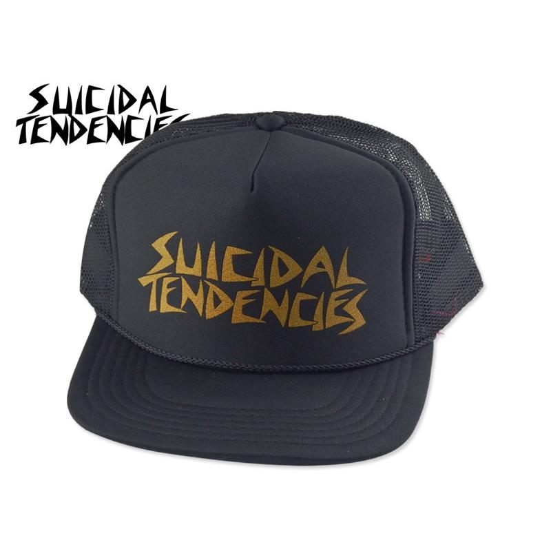 Suicidal Tendencies SUICIDAL TENDENCIES【スーサイダル・テンデンシーズ】FLIP-UP MESH CAP BLACK/GOLD メッシュキャップ ブラック ...