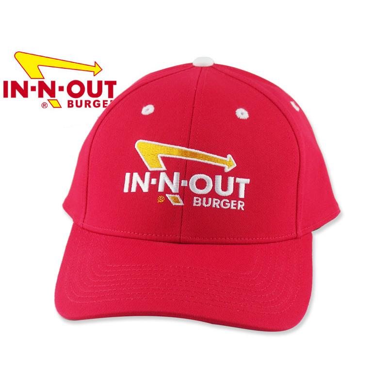 IN-N-OUT BURGER 【イン・アウト・バーガー】TWILL STRETCH CAP RED ストレッチキャップ レッド 19124 ...