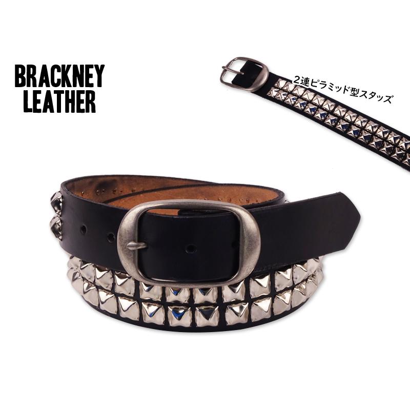 BRACKNEY LEATHER WORKS BLW 2PYRAMID STUD BELT ブラックニーレザーワークス 2連スタッツ ベルト ...