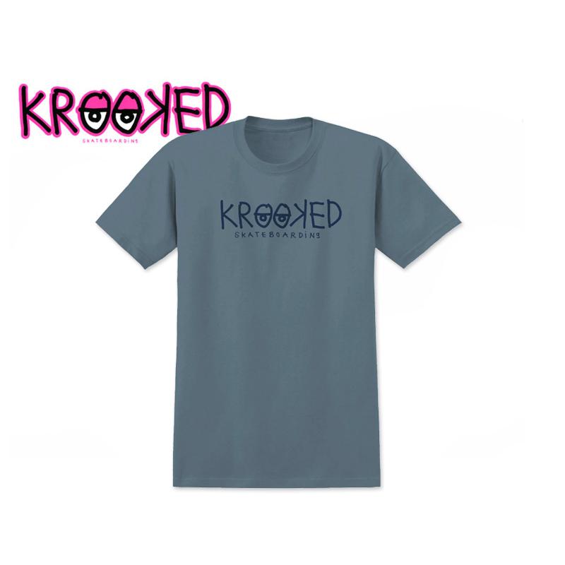 KROOKED クルキッド EYES LOGO T-SHIRTS INDIGO BLUE Tシャツ インディゴブルー 20866 ...