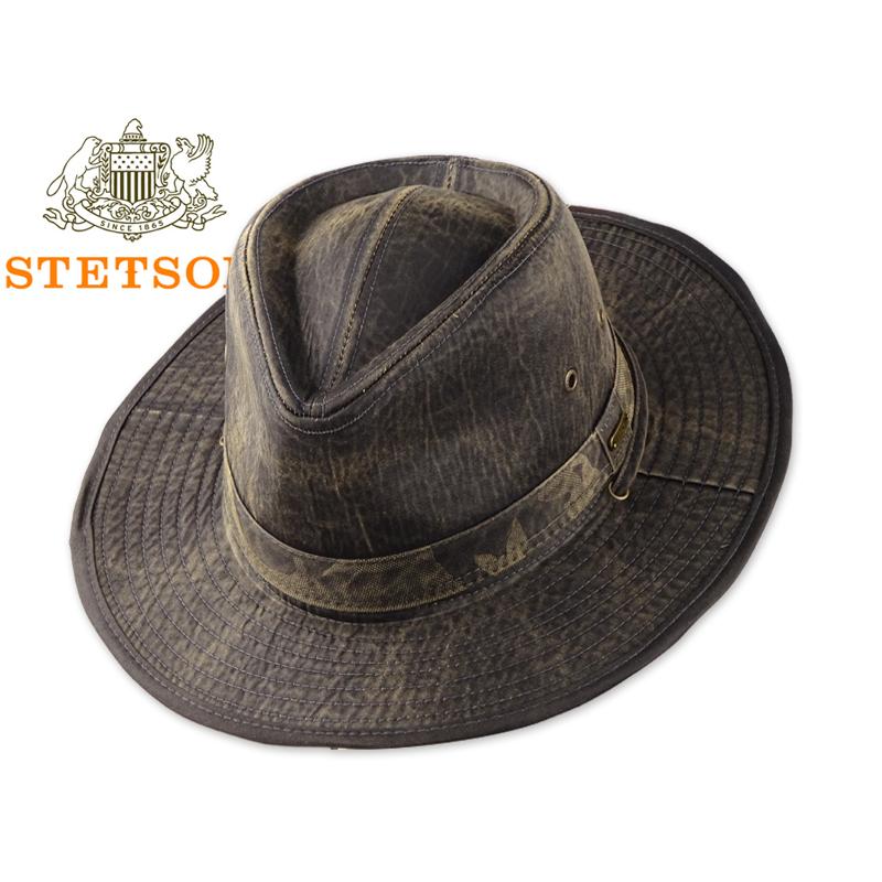 STETSON ステットソン LOON WEATHERED COTTON OUTBACK HAT BROWN ルーン ハット ブラウン ...
