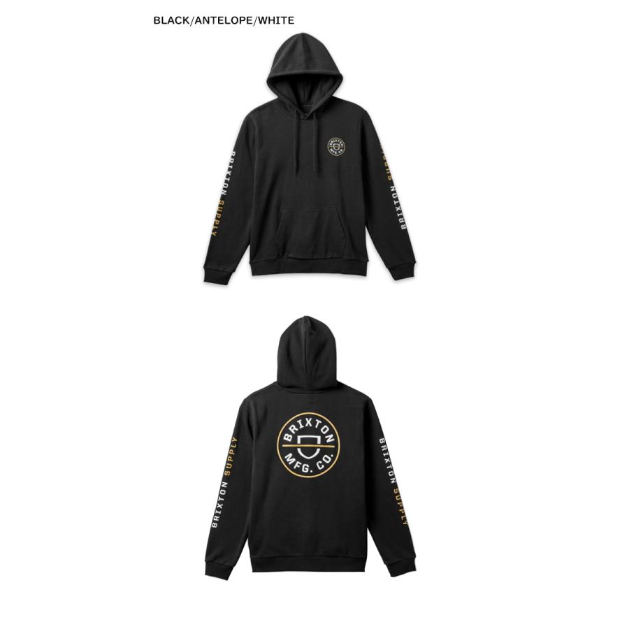 BRIXTON ブリクストン CREST HOOD BLACK/ANTELOPE/WHITE パーカー ブラック/アンテロープ/ホワイト 21381 : 21381-1 : ストリーム ...