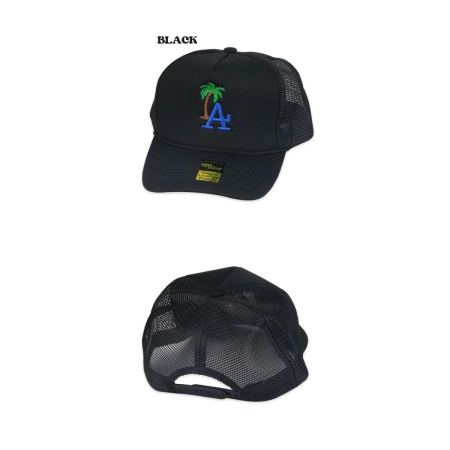 THE HAT ZONE ハットゾーン LA PALMS TRUCKER MESH CAP BLACK ロサンゼルス パーム メッシュキャップ ...