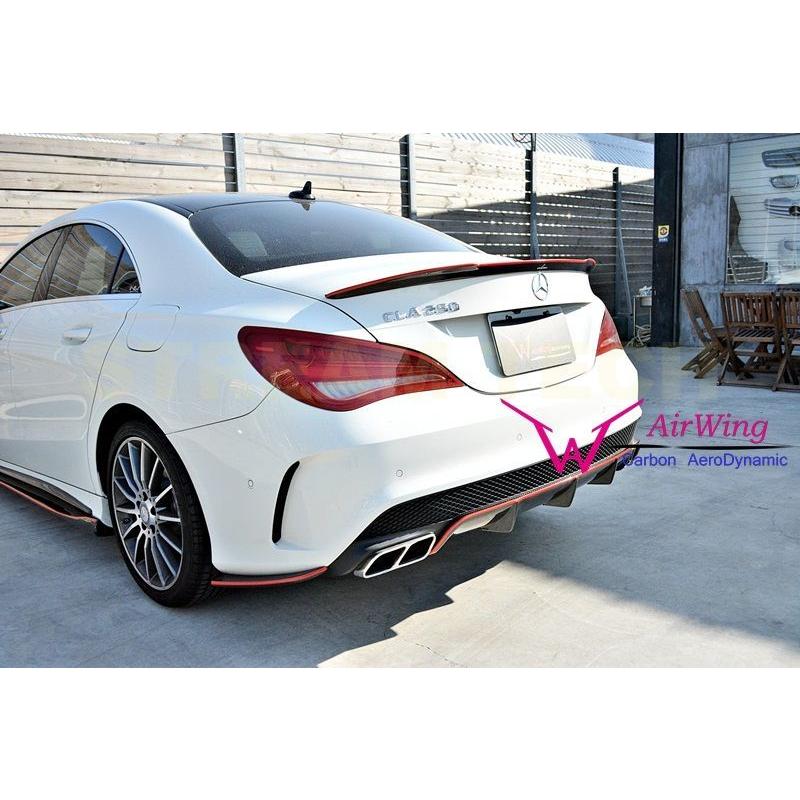 BENZ メルセデス ベンツ W117 C117 CLA45 AMG用 AMGタイプ カーボン リアディフューザー リアリップ リアアンダースポイラー 綾織カーボン CLA 180 250 ...