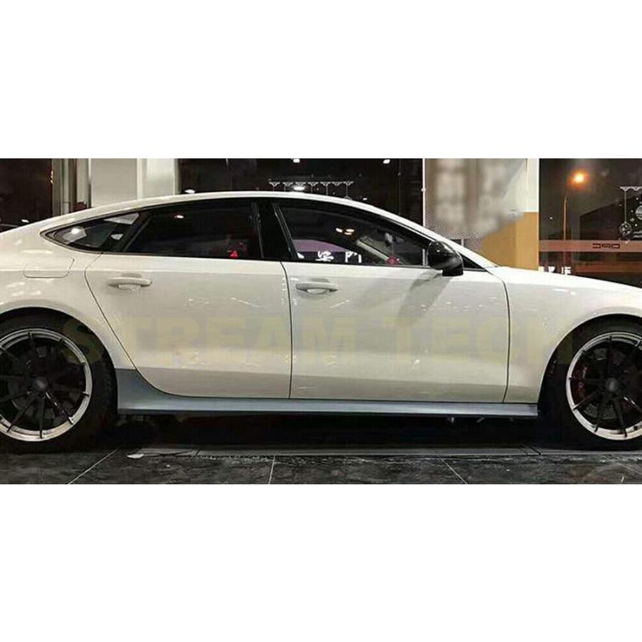 AUDI アウディ C7 4G A7 S7 RS7用 RS7スタイル サイドステップ PU製 サイドエクステンション サイドスカート サイドスポイラー サイドシル 未塗装 人気商品 ...