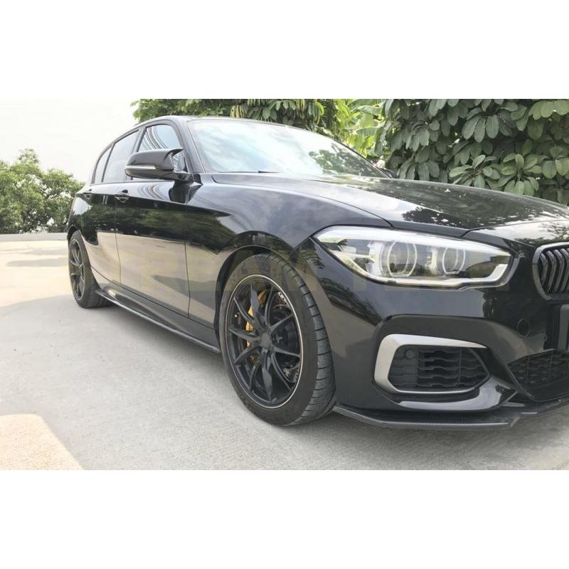 BMW F20 1シリーズ Mスポーツ 後期用 カーボン サイドスカート サイドステップ サイドスポイラー サイドエクステンション 綾織カーボン 118 120 M140 人気商品 ...