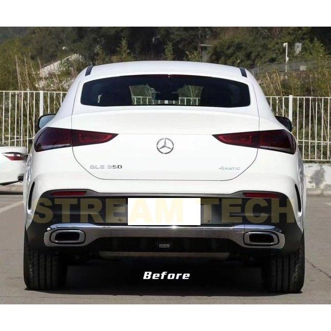 BENZ メルセデス ベンツ W167 C167 GLE クーペ用 GLE63AMGタイプ リアディフューザー スクエアテールパイプ マフラーカッター リアバンパー ブラケット付き ...