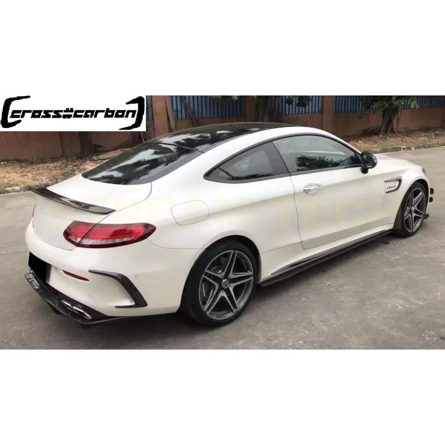 BENZ メルセデス ベンツ C205 A205 Cクラス C63 AMG用 カーボン サイドスカート サイドステップ サイドスポイラー アンダースカート サイドシル 綾織 W205 2D ...