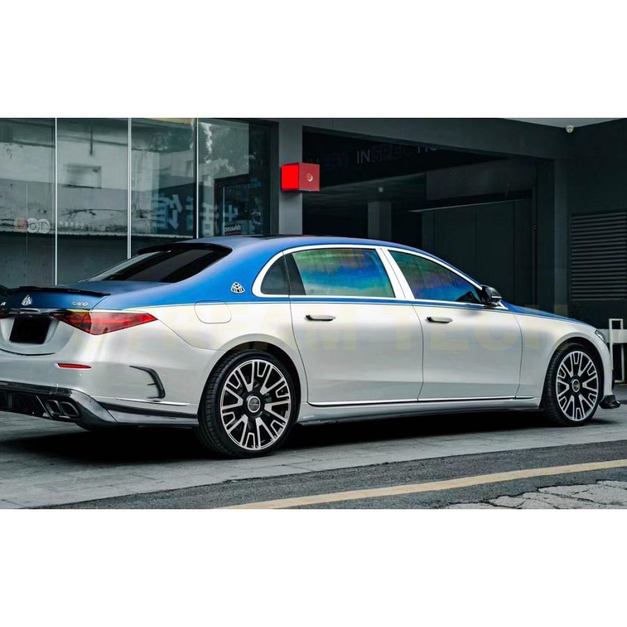 BENZ メルセデス ベンツ W223 Sクラス マイバッハ用 MANSOスタイル ドライカーボン エアロセット フロントリップ サイドスカート ディフューザー リアスポイラー ...