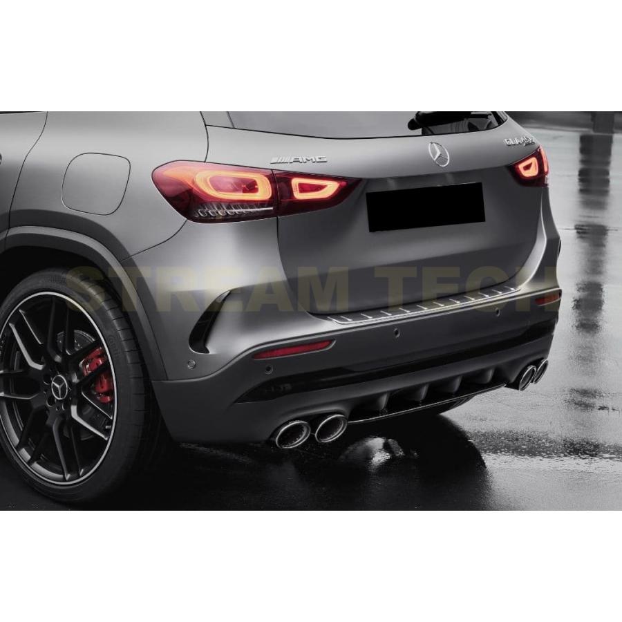 BENZ メルセデス ベンツ H247 GLA AMGライン用 GLA45s AMGタイプ 艶有ブラック リアディフューザー テールパイプ テールガーニッシュ 4本出し GLA35 人気商品 ...