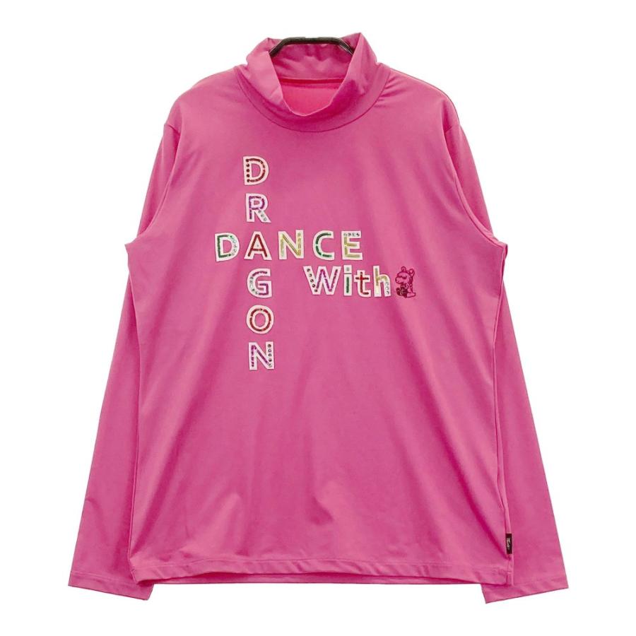 Dance With Dragon DANCE WITH DRAGON ダンスウィズドラゴン ハイネック 長袖Tシャツ チビドラ×ストーン ピンク系 3 ゴルフウェア レディース : ブランド ...