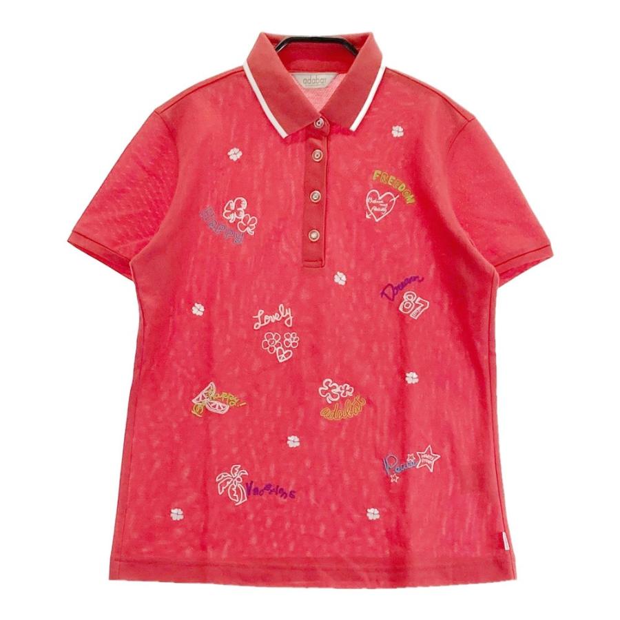 adabat ADABAT アダバット 半袖ポロシャツ 総柄 レッド系 40 ゴルフウェア レディース : ブランド古着ストスト - 通販 - Yahoo!ショッピング