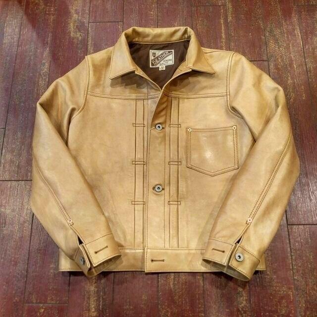 ワイツーレザー 柿渋染め1stタイプ 大戦モデル レザージーンジャケット KB−140ーT [KB-140-T] : ステュードベーカーウェブショップ - 通販 - Yahoo!ショッピング