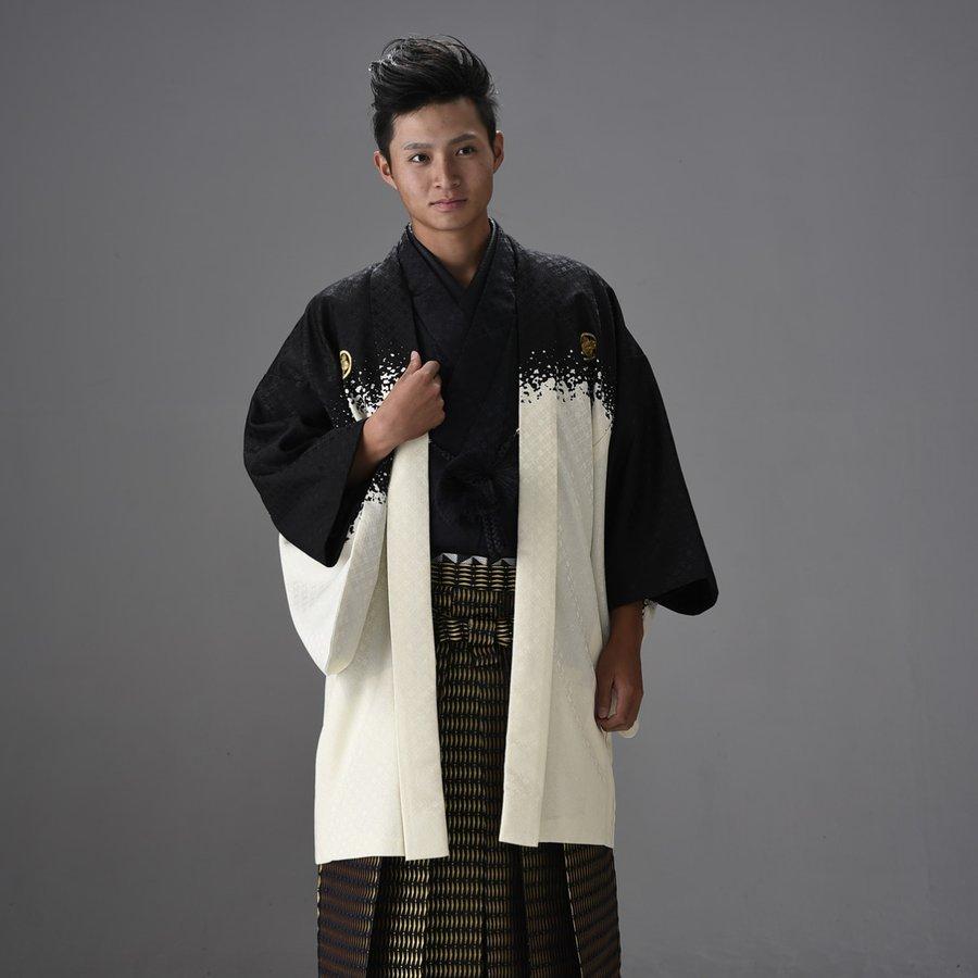【新作】殿方和装/MODERN CLASSIC/50-651RF/(MX6760)/染分け/メンズ/男羽織/成人式/購入/4号/黒白 : 衣裳 ...