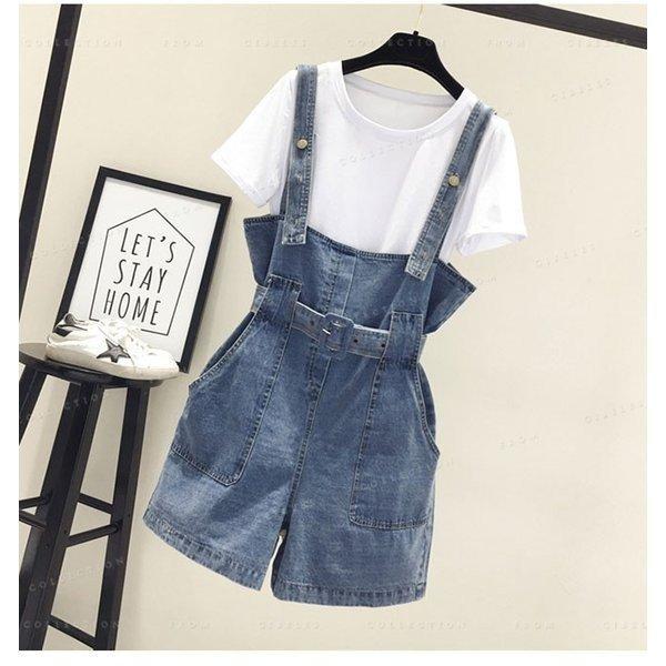 サロペットデニムショートパンツレディース春夏ゆったりオールインワンおしゃれ? : 安心堂 Yahoo!店 - 通販 - Yahoo!ショッピング