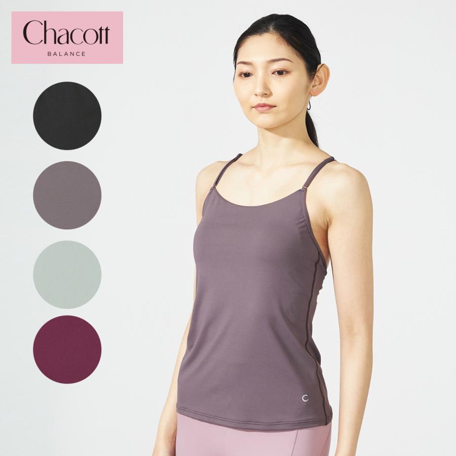 Chacott BALANCE チャコット ヨガウェア トップス スキンロングトップ 256200-6016-31 2023SS 春夏 ノースリーブ キャミソール カップ付き 吸水速乾 防臭 ...