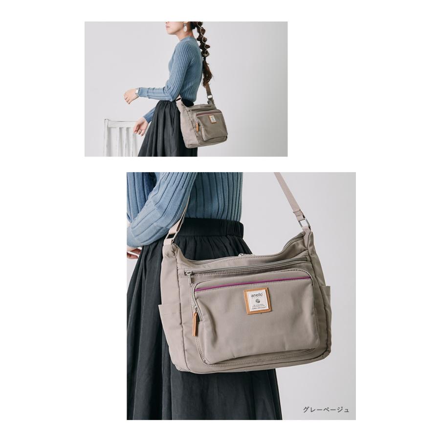 ショルダーバッグ アネロ anello 10ポケット ショルダー レディース メンズ 斜めがけ 大容量 A4 軽量 キーフック ファスナー ワンショルダー 通勤 通学 旅行 : スタイルオン ...