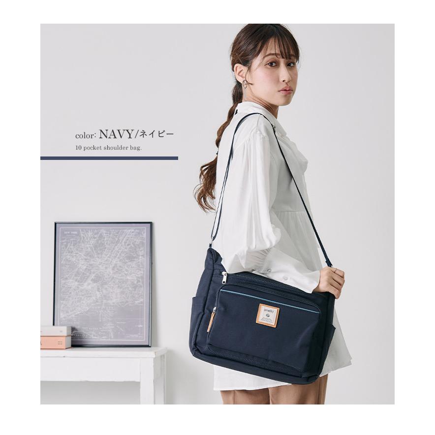 ショルダーバッグ アネロ anello 10ポケット ショルダー レディース メンズ 斜めがけ 大容量 A4 軽量 キーフック ファスナー ワンショルダー 通勤 通学 旅行 : スタイルオン ...