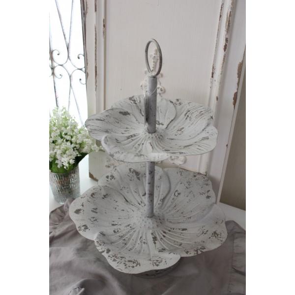 マチルドエム フランス アイアン 2段コンポート グレー617 ディスプレイトレイ スタンドトレイ 可愛い マチルドM Mathilde M. シャビーシック アンティーク風 輸 ...