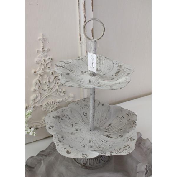 マチルドエム フランス アイアン 2段コンポート グレー617 ディスプレイトレイ スタンドトレイ 可愛い マチルドM Mathilde M. シャビーシック アンティーク風 輸 ...