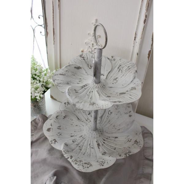 マチルドエム フランス アイアン 2段コンポート グレー617 ディスプレイトレイ スタンドトレイ 可愛い マチルドM Mathilde M. シャビーシック アンティーク風 輸 ...