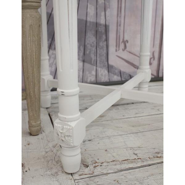 おしゃれ テーブル ラウンドテーブル ホワイト コーヒーテーブル (745) マチルドエム フランス 可愛い 木製 アンティーク風 ティーテーブル マチルドM Mathilde : STYLE ...