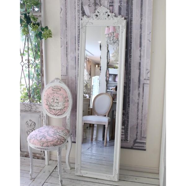 スタンドミラー 姿見ミラー 姿見 全身鏡 アンティーク調 ホワイト 大型ミラー マチルドエム フランス ミラー (194) 可愛い マチルドM Mathilde M. シャビーシッ ...