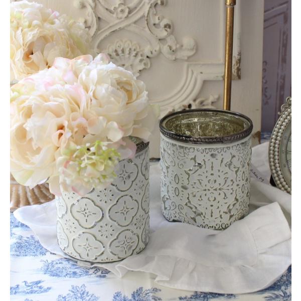キャンドルホルダー ガラス ホワイト フラワーベース マチルドエム フランス ベース モロッカン (717) ダマスク (718) 可愛い マチルドM Mathilde M. シャビーシ ...