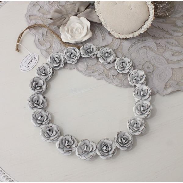 マチルドエム フランス アイアン ローズリースM (248) 壁飾り ウォールデコ 可愛い マチルドM Mathilde M. シャビーシック アンティーク風 輸入雑貨 アンティ ...